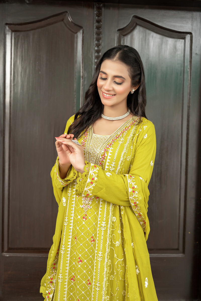 Embellished Chiffon Pakistani Eid Dress SEL02