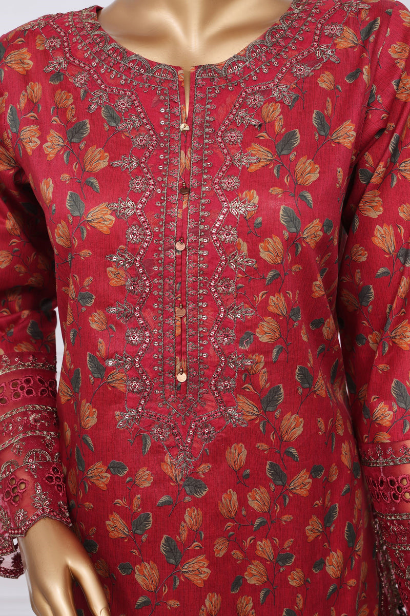 Sada Bahar Embroidered Lawn Short Shirt Palazzo Pakistani Suit SBA165