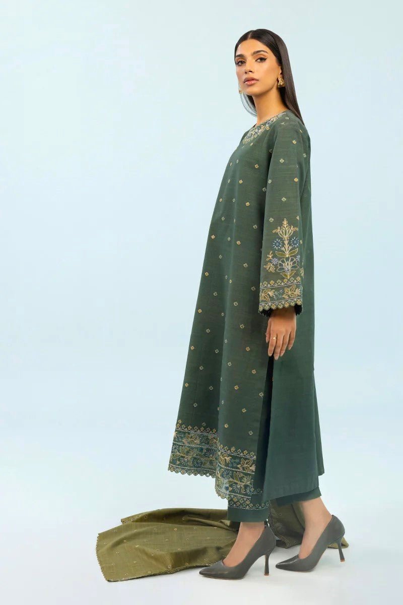 Sapphire Embroidered Khaddar 3 Piece Pakistani Suit SAP174