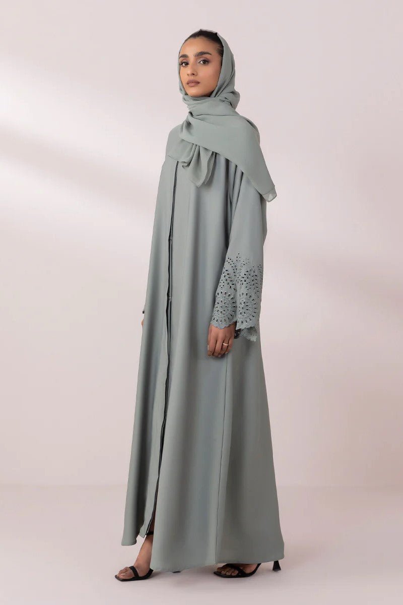 Sapphire Embroidered Nida Pakistani Abaya Set SAP160